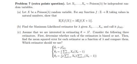 a Let X be a Poisson λ random variable For any Chegg com