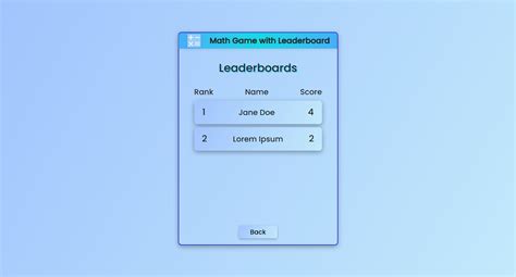 Math Game With Leaderboard Using Php And Mysql With Source Code