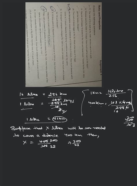 Ratio And Proportion Assignment 3 Answer The Following Questions 1 The