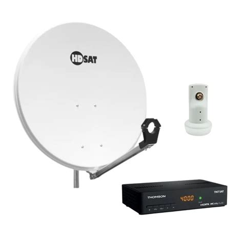 Pack Hdsat Parabole Satellite Acier 80cm Décodeur Satellite Hd Tntsat