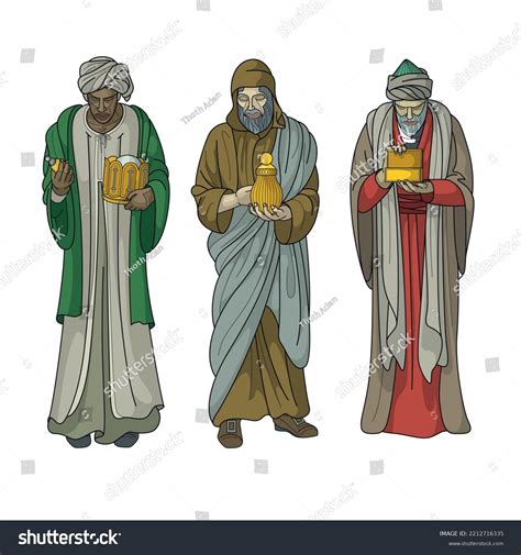 Illustration Three Biblical Magi Melchior Caspar Stock Vector Royalty