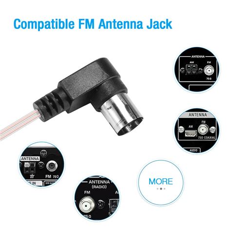 Antenne intérieure Antenne de Radio FM Ohm dipôle pour usage intérieur récepteur aérien HD