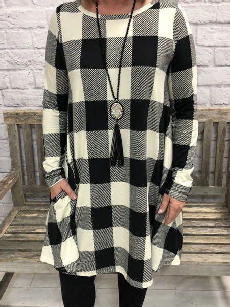 Plain Casual Cotton Blend Long Sleeve Causal Dresses Noracora
