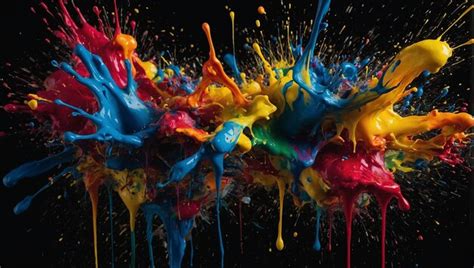 Premium Photo An Explosion Of Colormulticolored Paint Is Exploding