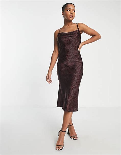 Wednesdays Girl Dot Print Back Detail Cami Midi Dress In Black Asos
