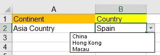 Excel Dependent Dropdown List Dependent Validation List