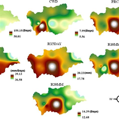 Spatial Distribution Of Rainfall Extreme Indices In River Kaduna Download Scientific Diagram