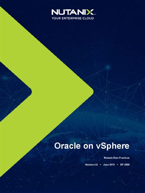 Best Practices Virtualizing Oracle Databased On Nutanix Pdf Cloud