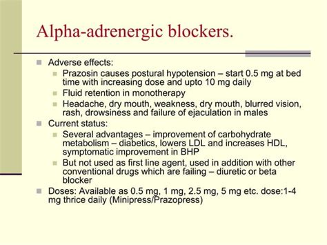 Antihypertensives Drugs Moa Adverse Effects Ppt Heart And