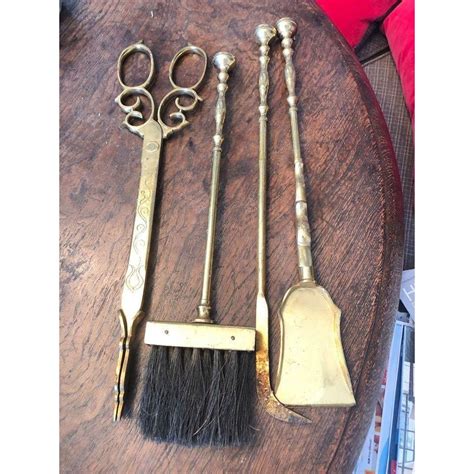 Outils De Cheminée En Laiton Vintage Ensemble De 4 Etsy