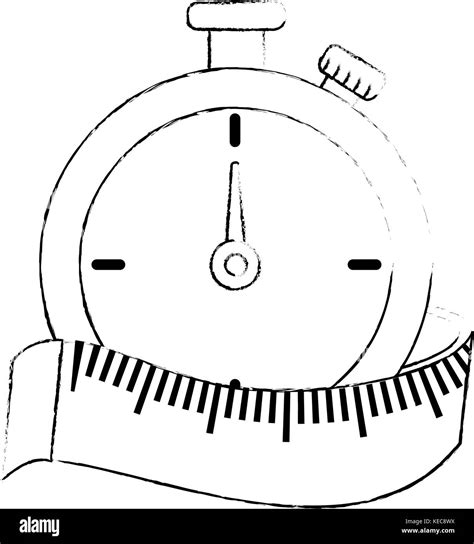 chronometer timer with tape measure vector illustration design stock