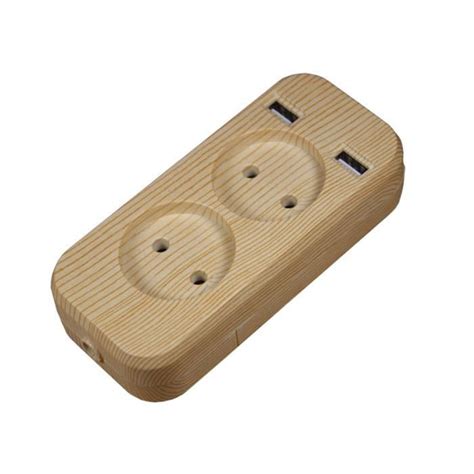 Couleur Bois Prise Ue Multiprise Murale 2 Prise UE 1200W 250V