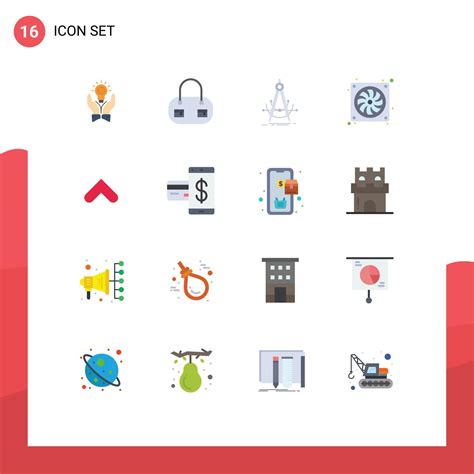 16 Universal Flat Colors Set For Web And Mobile Applications Arrow Fan Precision Computer