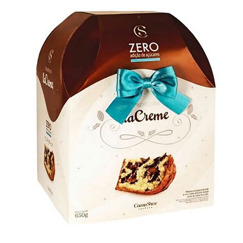 Panettone Lacreme Zero Açúcar 650g Cacau Show Presente Natal Frete grátis