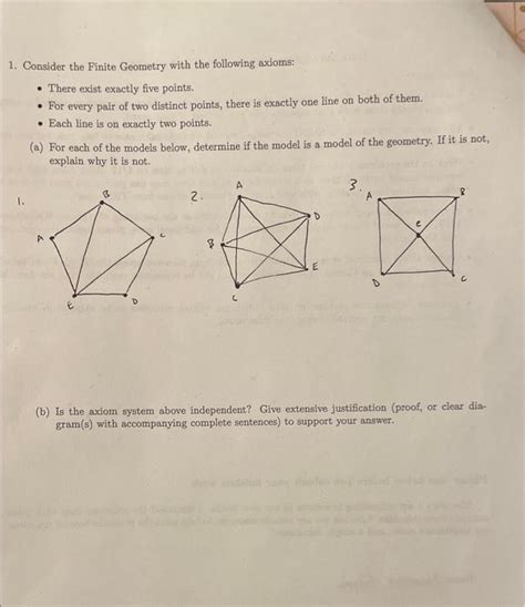 Solved 1 Consider The Finite Geometry With The Following