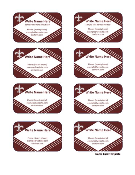 Name Card Template Download Free Documents For PDF Word And Excel