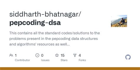 Github Siddharth Bhatnagarpepcoding Dsa This Contains All The