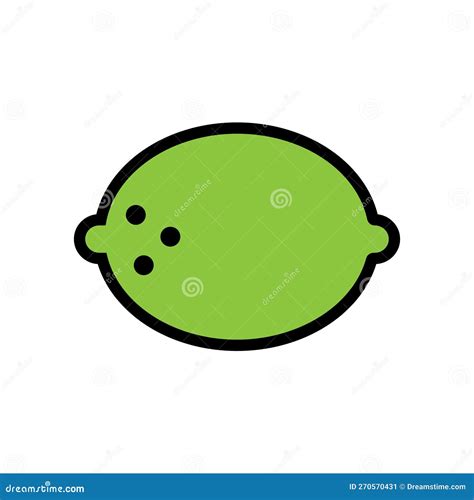 Lime Line Icon Isolated On White Background Black Flat Thin Icon On Modern Outline Style