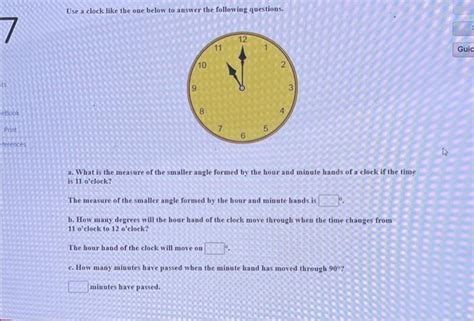 Solved Use A Clock Like The One Below To Answer The Chegg
