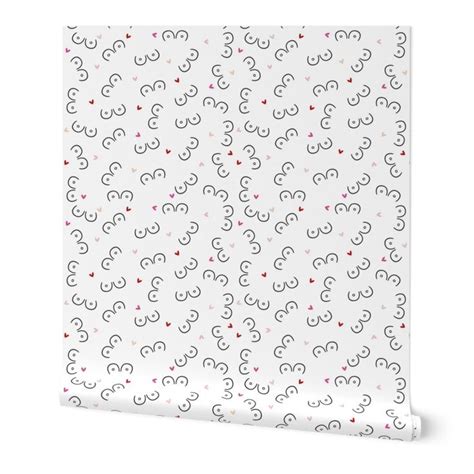 Boobies Wallpaper Peel And Stick Wallpaper Stick On Wallpaper Heart