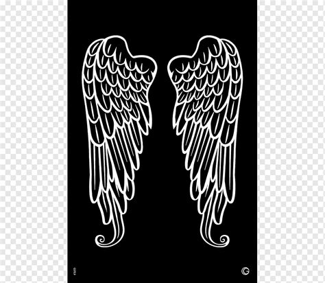 스텐실 에어 브러시 샤브 론 문신 천사 날개 스텐실 서식 파일 화장품 흑백 Png Pngwing