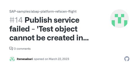 Publish Service Failed Test Object Cannot Be Created In Foreign