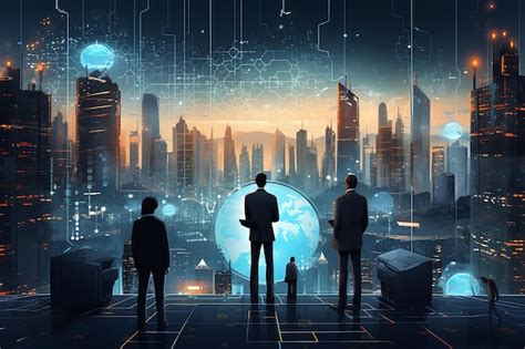 Premium Ai Image Futuristic Business Tech