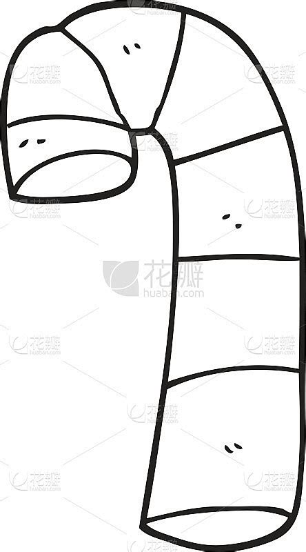 黑白卡通拐杖糖