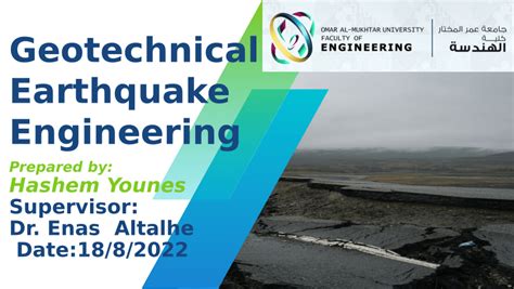 Pdf Geotechnical Earthquake Engineering