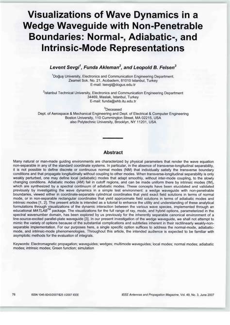 Pdf Visualizations Of Wave Dynamics In A Wedge Waveguide With Non