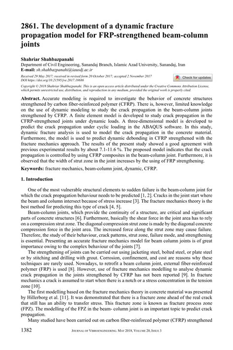 Pdf The Development Of A Dynamic Fracture Propagation Model For Frp