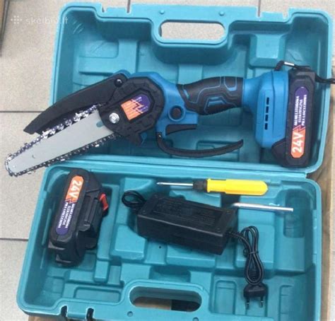 Mini Pjūklas Sekatorius šakoms Genėti 2 Baterijo Skelbiult