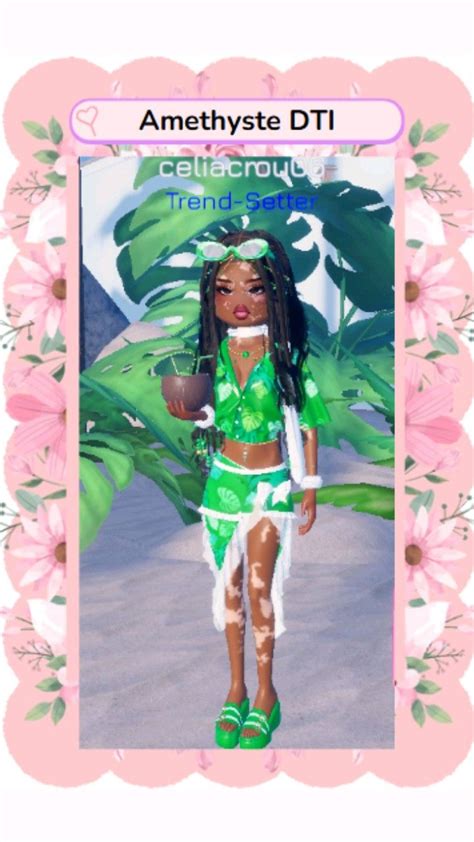 Dress To Impress Summer Beach Tropical Green Outfit Idea Inspo Roblox