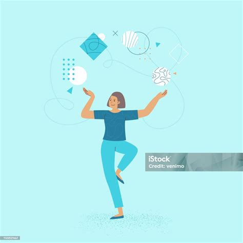 평면 선형 스타일여성 비즈니스 문자소녀 전원 개념과 여자 학교에서 벡터 일러스트 레이 션 균형에 대한 스톡 벡터 아트 및 기타 이미지 Istock