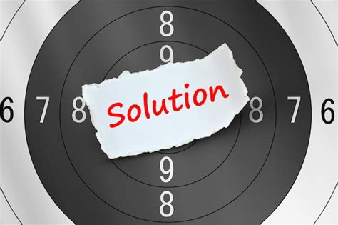 Premium Photo Solution Word On White Paper With Arrow Target Board