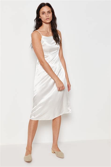 90s White Satin Slip Dress S Etsy