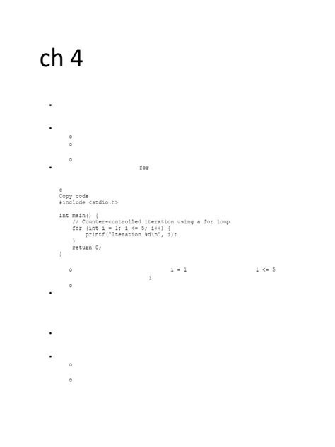Ch 4 Pf Summary Pdf Control Flow Computer Programming