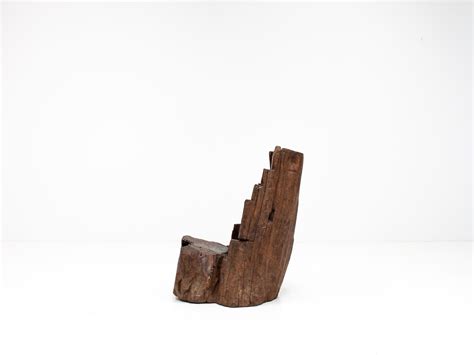 A Dug Out Carved Rustic Primitive Tree Trunk Fireside Chair Formed Of Elm C For Sale At StDibs