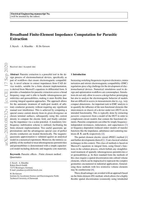 broadband finite element impedance computation for parasitic extraction