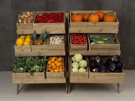 Produce Bakery Display Stand With Wooden Boxes Commercial Etsy UK