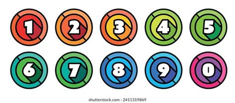 Numbers Zero Nine Stained Glass Effect Stock Vector Royalty Free