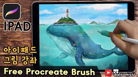 Ipad Pro고래 Procreate프로크리에이트 수채화 브러쉬 공유digital Illustration On Ipad Pro Youtube