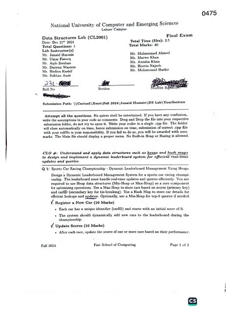 data structures lab fall 2024 final pdf