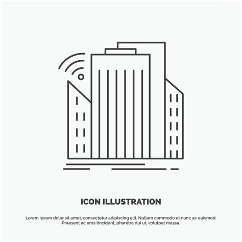 Buildings City Sensor Smart Urban Icon Line Vector Gray Symbol For Ui And Ux Website Or
