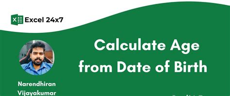 Formula Calculate Age From Date Of Birth In Excel Dev Community