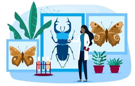 Interior Of School Class Biology Laboratories Vector Image