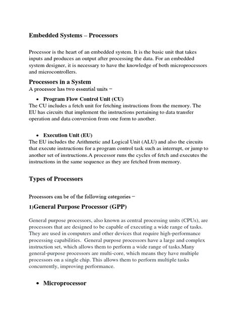 Embedded Systems Processors Pdf