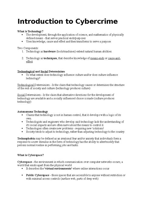 1 Introduction To Cybercrime Introduction To Cybercrime What Is Technology The Development