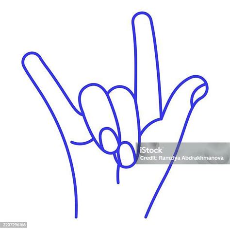 사랑해요 서명 손 제스처 낙서 아이콘입니다 윤곽 벡터 일러스트 레이 션 낙서 드로잉에 대한 스톡 벡터 아트 및 기타 이미지