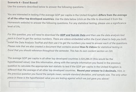 solved scenario 4 ﻿excel based use the scenario described